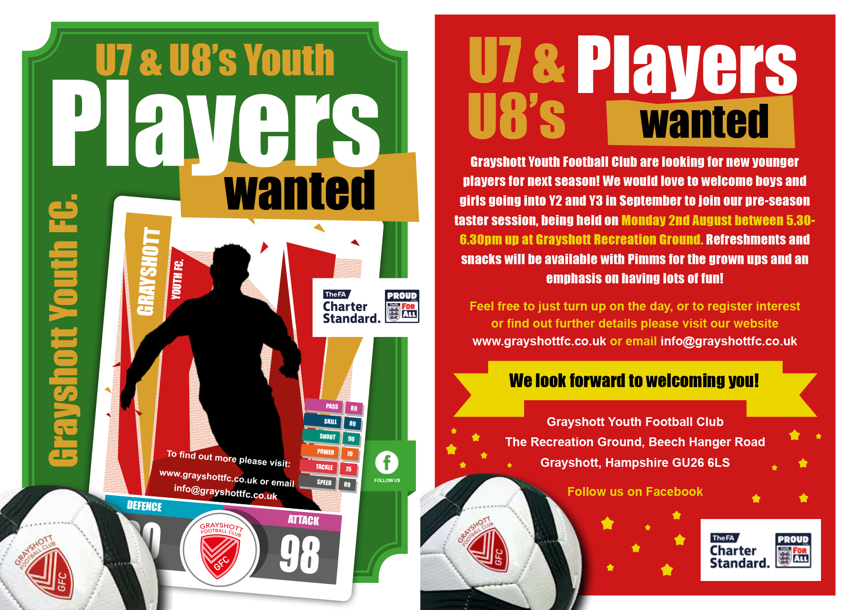 Football taster session for U7’s and U8’s next season – Grayshott Youth ...